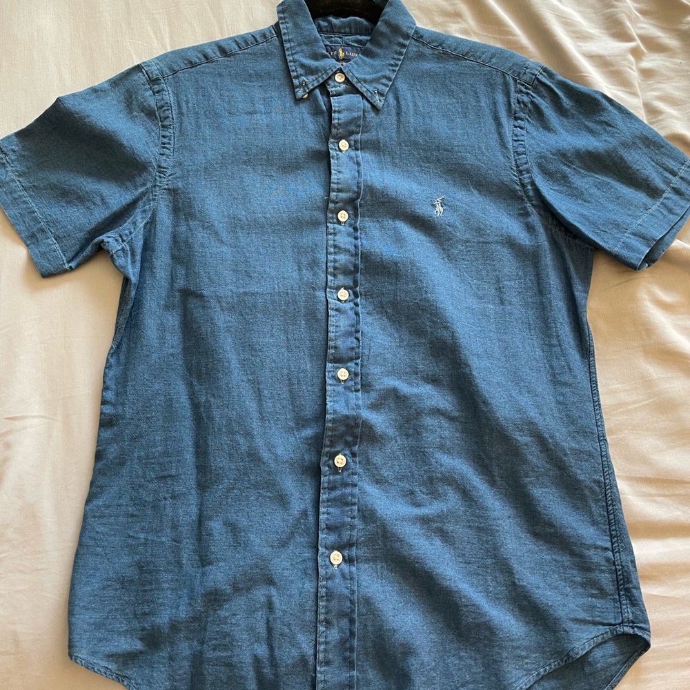 Polo Ralph Lauren Short-Sleeve Denim Button Down - Gem